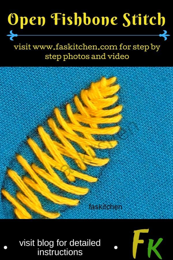Open Fishbone Stitch In Hand Embroidery (Step By Step & Video) - Fas ...